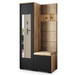 GARDEROBENSCHRANK VIRA 95/181/51 cm Modern Garderobe-Set Eiche Wotan