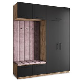 GARDEROBENSCHRANK REMA 200/240/60 cm Modern Garderobe-Set Eiche Lefkas