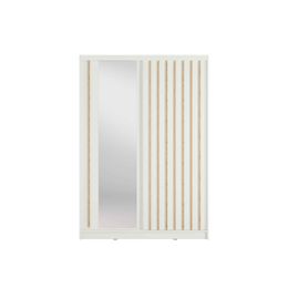 SCHWEBET&Uuml;RENSCHRANK VEYDAR 155/215/62cm 2-t&uuml;rig mit Spiegel Wei&szlig;