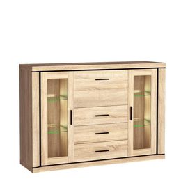 KOMMODE MALAGA 157/111/45cm mit 3 Schubladen 3 T&uuml;ren Sonoma Eiche