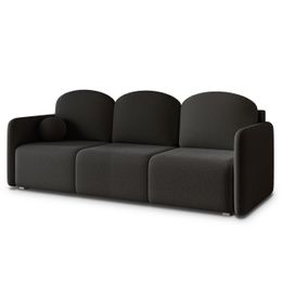 BETTSOFA SUVI III Q Schwarz Bucle-Stoff mit Schlaffunktion