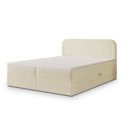 BOXBETT ARMEL 160x200 cm mit Matratze und Topper - Creme