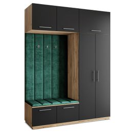 GARDEROBENSCHRANK REMA 180/240/60 cm Modern Garderobe-Set Eiche Wotan