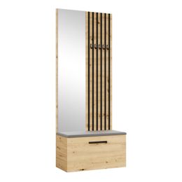 GARDEROBENSCHRANK MODULO 80,6/204/40 cm Modern Garderobe-Set Eiche Artisan