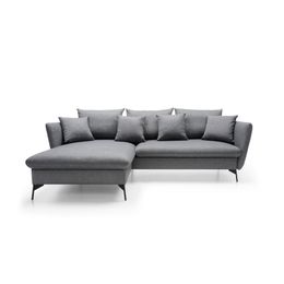 ECKSOFA FERRO Grau Geflochtener Stoff mit Schlaffunktion