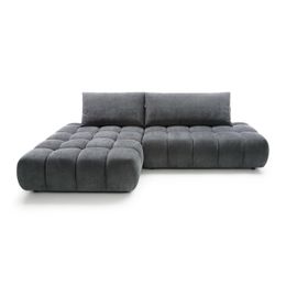 ECKSOFA GARDA Grau Chenille mit Schlaffunktion