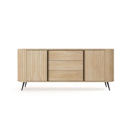 SIDEBOARD CARA 196x40,2x81,8 cm mit 3 Schubladen und 2 T&uuml;ren Eichefarben