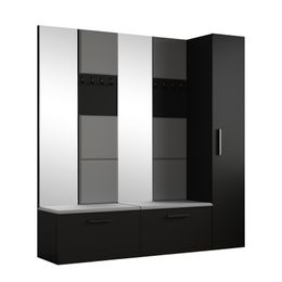 GARDEROBENSCHRANK MODULO 201,2/204/40 cm Modern Garderobe-Set Schwarz
