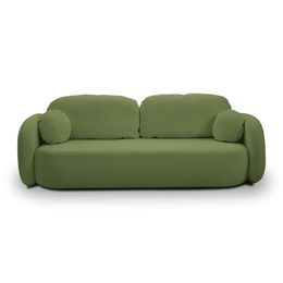 BETTSOFA AMICO Gr&uuml;n Bucle-Stoff mit Schlaffunktion