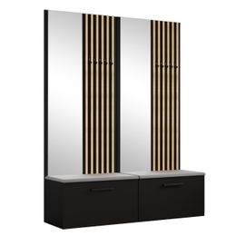 GARDEROBENSCHRANK MODULO 161,2/204/40 cm Modern Garderobe-Set Schwarz