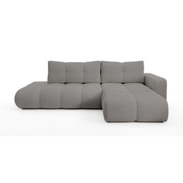 ECKSOFA DUCA R-S Grau Jersey mit Schlaffunktion