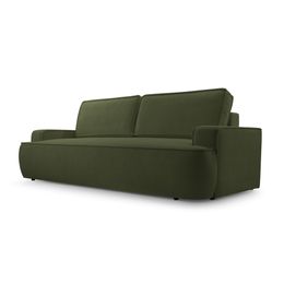 BETTSOFA SOLO Gr&uuml;n Bucle-Stoff mit Schlaffunktion