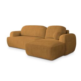 ECKSOFA MODENZA P R-S Gelb Kordstoff mit Schlaffunktion