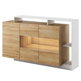 SIDEBOARD ALBINA 155/94/44 cm mit 3 T&uuml;ren Eichefarben