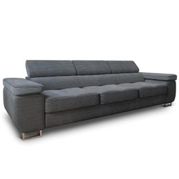 BETTSOFA MOSINE Grau Kordstoff mit Schlaffunktion
