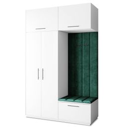 GARDEROBENSCHRANK REMA 150/240/60 cm Modern Garderobe-Set Wei&szlig;
