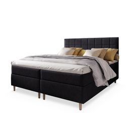 BOXBETT IBIZA 160x200 cm mit Matratze und Topper - Schwarz