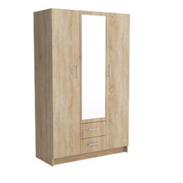 DREHT&Uuml;RENSCHRANK PINELLO 120/195/55cm 2-t&uuml;rig mit Spiegel Sonoma Eiche