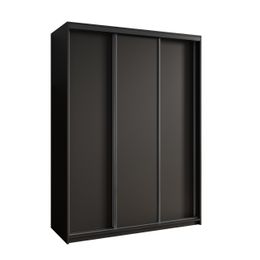 SCHWEBET&Uuml;RENSCHRANK NISSE 150/205/60 cm 3-t&uuml;rig Schwarz