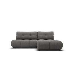 ECKSOFA CORSO R-S Grau Boucle-Stoff mit Schlaffunktion