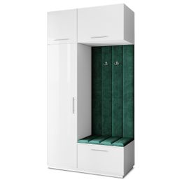 GARDEROBENSCHRANK REMA 120/240/60 cm Modern Garderobe-Set Wei&szlig;