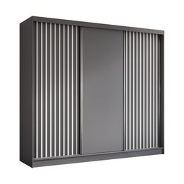 SCHWEBET&Uuml;RENSCHRANK LAMELLO 240/216/61 cm 3-t&uuml;rig Grau