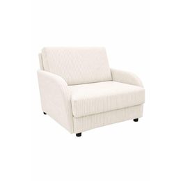 BETTSOFA TIGO Creme Velours-Stoff mit Schlaffunktion