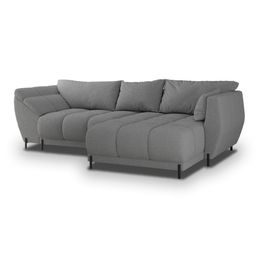 ECKSOFA VESTANO R-S Grau Boucle-Stoff mit Schlaffunktion