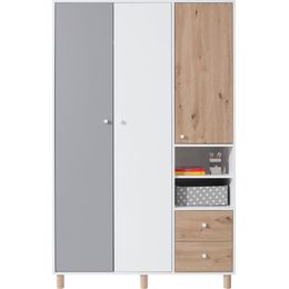 DREHT&Uuml;RENSCHRANK SANNIO 120/190/50cm 3-t&uuml;rig Wei&szlig;