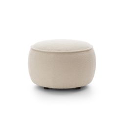 MASSENO Sitzhocker KIRA, Modern Polsterhocker, Fu&szlig;hocker Creme