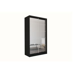 SCHWEBET&Uuml;RENSCHRANK FIORELLA 150/216/61 cm 2-t&uuml;rig mit Spiegel Schwarz
