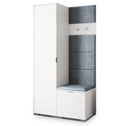 GARDEROBENSCHRANK LORI 95/181/51 cm Modern Garderobe-Set Wei&szlig;