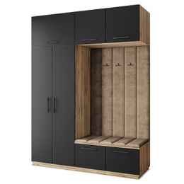 GARDEROBENSCHRANK REMA 180/240/60 cm Modern Garderobe-Set Eiche Wotan
