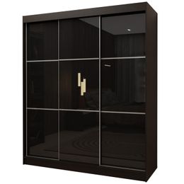 SCHWEBET&Uuml;RENSCHRANK VITALE 180/216/61 cm 3-t&uuml;rig Schwarz
