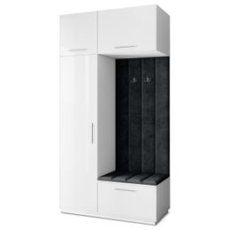 GARDEROBENSCHRANK REMA 120/240/60 cm Modern Wei&szlig;