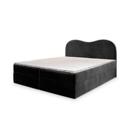 BOXBETT FLUVIA M 140x200 cm mit Matratze und Topper - Schwarz