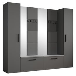 GARDEROBENSCHRANK MODULO 241,2/204/40 cm Modern Garderobe-Set Grau