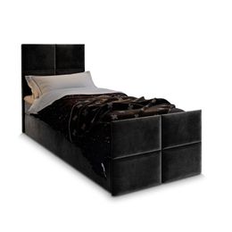 BOXBETT ARIEL 100 100x200 cm mit Matratze und Topper - Schwarz