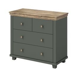 KOMMODE EVOLETTA 90/81/42 cm mit 4 Schubladen Gr&uuml;n