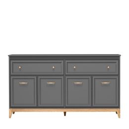 KOMMODE SUOLO 179/100/40,5cm mit 2 Schubladen 4 T&uuml;ren Grau