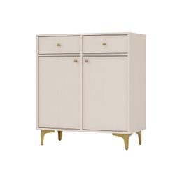 KOMMODE TORINO 84/94/41 cm mit 2 Schubladen 2 T&uuml;ren Beige