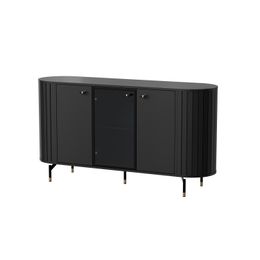 KOMMODE THIRA 150,1/81/40cm mit 3 T&uuml;ren Schwarz