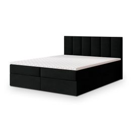 BOXBETT MERIL 180x200 cm mit Matratze und Topper - Schwarz