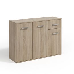 KOMMODE GIACOMO V 112/85/33 cm mit 1 Schubladen 3 T&uuml;ren Sonoma Eiche