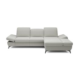 ECKSOFA FELICE R-S Grau Geflochtener Stoff mit Schlaffunktion