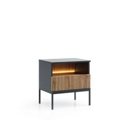 NACHTTISCH SENTIERO 54/56/39 cm mit LED Schwarz