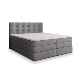BOXSPRINGBETT AREZI 160x200 cm mit Matratze und Topper - Grau