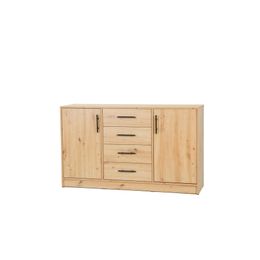 KOMMODE VANO 140/84/40cm mit 4 Schubladen 2 T&uuml;ren Eiche Artisan