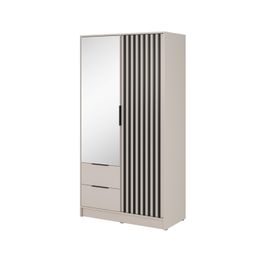 DREHT&Uuml;RENSCHRANK NELIANA 105/200/51 cm 2-t&uuml;rig mit Spiegel Kaschmir