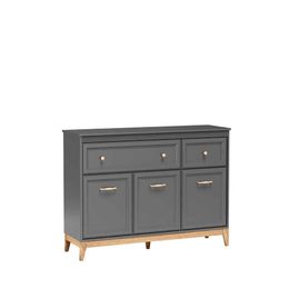 KOMMODE SUOLO 135,5/100/40,5cm mit 2 Schubladen 3 T&uuml;ren Grau